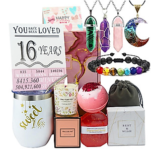 Carselage 16th Birthday Gifts for Girls, Unique Sweet 16 Birthday Gift Ideas, Happy 16 Year Old Birthday Decorations Gifts for Teenager Girls, Younger Sister, Daughters, Granddaughters