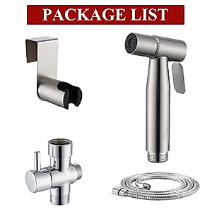 Handheld Bidet Sprayer for Toilet, Stainless Steel Bidet Sprayer Set for Bathroom, Handheld Bidet Attachment Muslim Shower Toilet Bidet Cloth Diaper Sprayer Set