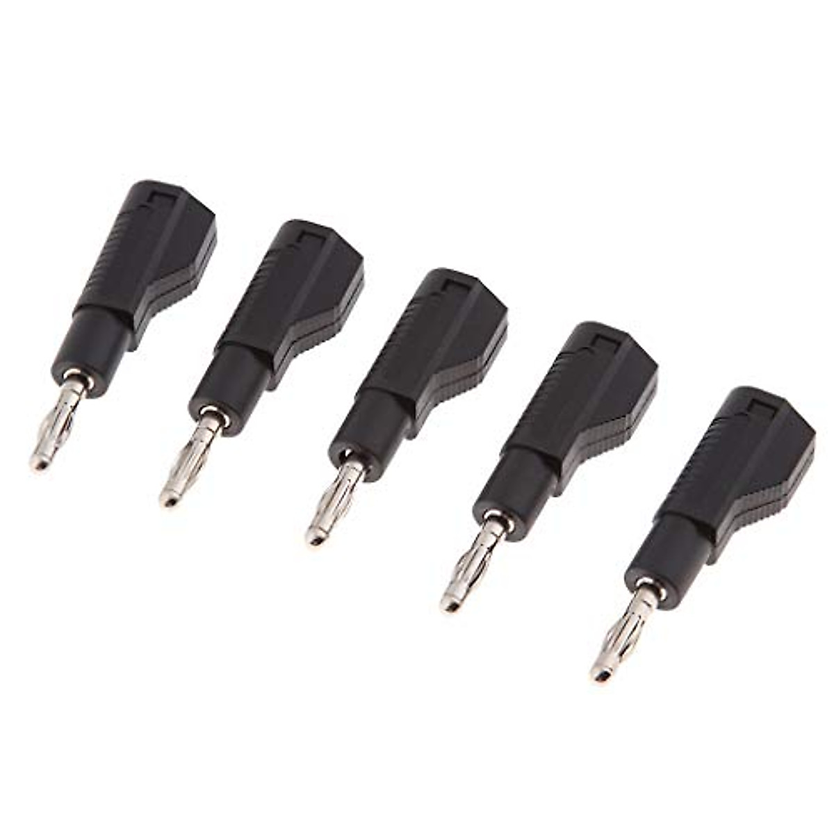 Gazechimp 10PCS Unshrouded 4mm Male Sheath Stackable Banana Plug Red & Black