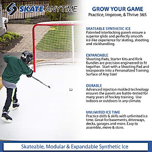 Skate Anytime Shooting Pad – Precision Engineered Skateable & Expandable Synthetic Ice All-Weather Durable - Feels Like Real Ice - (20 Panels / 60 sq ft)