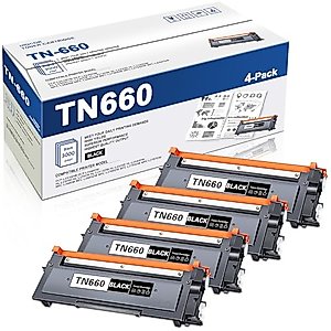 TN660 Toner Cartridge Replacement for Brother TN 660 TN-660 High Yield to use with HL-L2380DW HL-L2320D HL-L2340DW DCP-L2540DW MFC-L2700DW MFC-L2720DW Printer (Black, 4 Pack)