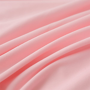 Holawakaka Pink Waterfall Ruffle Comforter Set Twin Size Multi-Layers Ruffled Shabby Chic 3PCS Bedding Set for Girls Women