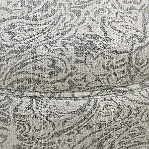 Homepop Home Decor | Upholstered Round Storage Ottoman | Ottoman with Storage for Living Room & Bedroom, Gray Floral