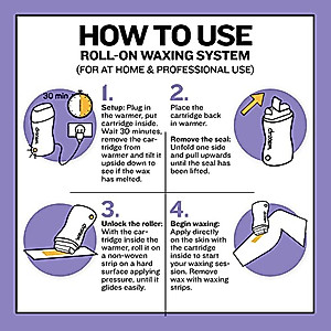 waxup Roll On Wax Warmer, Roller Wax Heater for Soft Wax Cartridge120 volt, Professional Waxing Supplies.