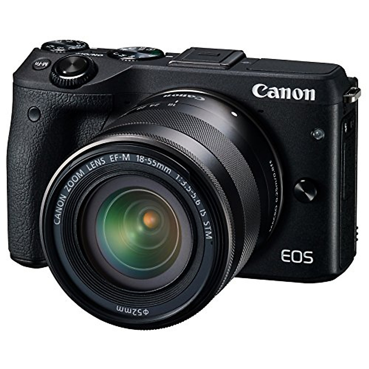 Canon EOS M3 Mirrorless Camera (Black) with EF-M 18-55mm f/3.5-5.6 IS STM Lens - International Version (No Warranty)