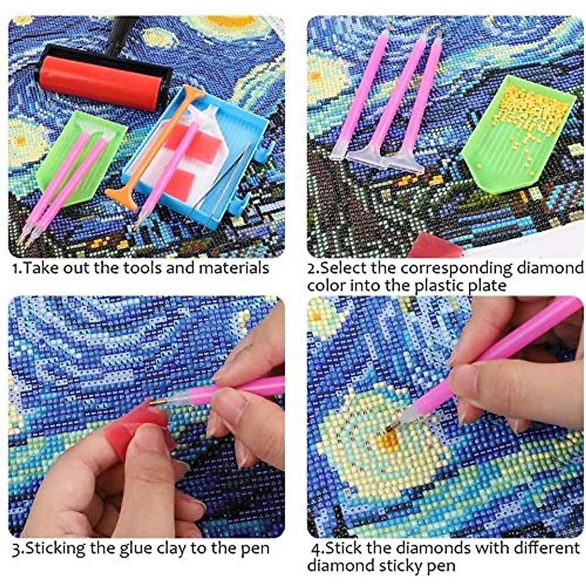 SPMLEE Diamond Painting A4 LED Light Pad Kit,DIY Dimmable Light Brightness Board,LED Artcraft Tracing Light Table,Reusable A4 Painting Pads Great for Full Drill & Partial Drill 5D Diamond Painting.