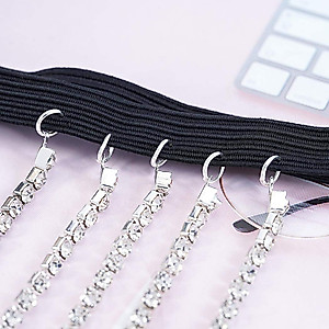 Reetan Boho Crystal Leg Chains Rhinestone Body Chain Rave Party Thigh Chain Body Jewelry Accessories for Women and Girls（B-Silver）