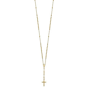 IceCarats 14K Yellow Gold 3mm Beaded Rosary Chain Necklace