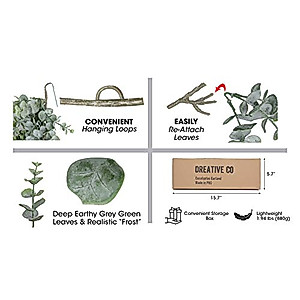 DREATIVE CO 9.2ft Eucalyptus Garland Thick - Faux Greenery Garland Leaves - Artificial Eucalyptus Vines - Eucalyptus for Wedding - Christmas Garland Home and Room Decor - Table Runner Indoor Outdoor