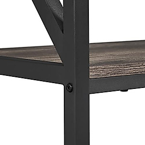 Yaheetech Industrial TV Stand with 3-Tier Storage Shelves, 55" TV Cabinet with Power Outlets for Living Room, Media Entertainment Center TV Console with Charging Station, Metal Frame, Taupe Wood