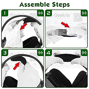 Geekria Earpad + Headband Compatible with Astro A10 Headphone Replacement Ear Pad + Headband Pad/Ear Cushion + Headband Cushion Repair Parts Suit (Black)