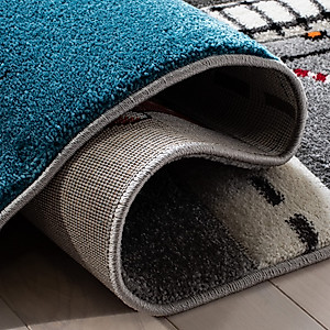 SAFAVIEH Carousel Kids Collection Accent Rug - 2' x 3', Grey & Ivory, Non-Shedding & Easy Care, Ideal for High Traffic Areas for Boys & Girls in Playroom, Nursery, Bedroom (CRK192F)