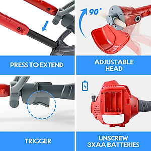 Toy Choi's Toy Trimmer for Kids - Power Construction Play Tool Kids Trimmer,Outside Pretend Play Garden Toy with Light Sound,Educational Toy Kid Tool Set Gardening Lawn Toy for Boy Girl Ages 3+