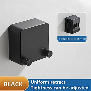 Celsitudo Retractable Clothesline Indoor Outdoor Clothes Line | Heavy Duty Clothes Drying Laundry Line | Wall Mounted Drying Rack Clothing Line (Black)