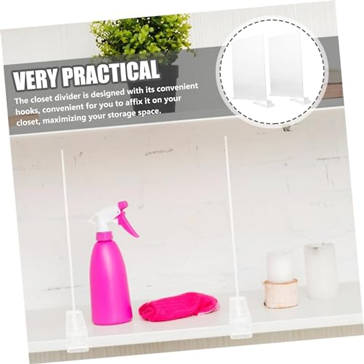 Levemolo 2 Pcs Multi-Function Cabinet Divider Shelf Divider Closet Divider Closet Shelf Organizer Cabinet Accessory Closet Accessory Closet Organization Tools Purses Separators Plastic