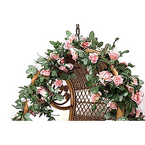 Yebazy 4PCS(30FT) Fake Rose Vine Garland Plants for Hotel Home Party Garden Craft Art Decor……