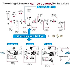 Bee Hummingbirds - Fret Markers Inlay Stickers Decals for Guitars