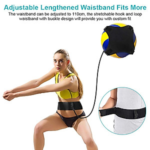 Volleyball Training Equipment Aid, Adjustable Solo Practice Soccer Volleyball Trainer, Volleyball Practice Rope for Serving, Spiking, Swing, Return Ball