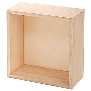 Frcctre 8 Pack Unfinished Wooden Box, 6 x 6 Inch Square Rustic Wooden Box Storage Organizer Box Small Wooden Box for Crafts, Centerpiece, Home Decor, Storage, Collectibles, Succulent, Drawer