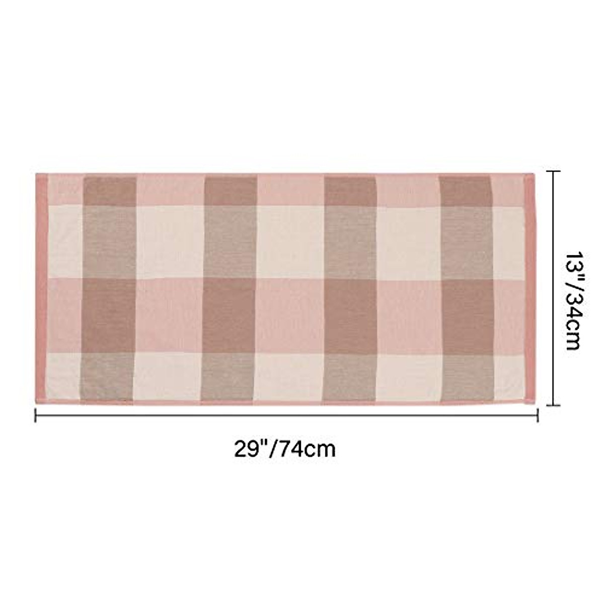 PiccoCasa 100% Cotton Terry Kitchen Towels, Big Buffalo Check, 6 Pack Soft Absorbent (13 x 29 Inch) Quick Dry Dish Towels - Pink, White