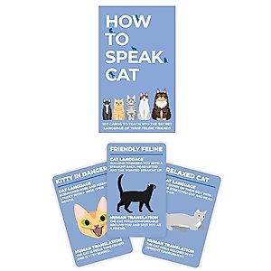 Gift Republic How To Speak Cat 100 Cards Fun Gift for Cat Lovers Learn What Your Kitten is Saying Cat Behaviour Guidance Cards Kitty Feline Language