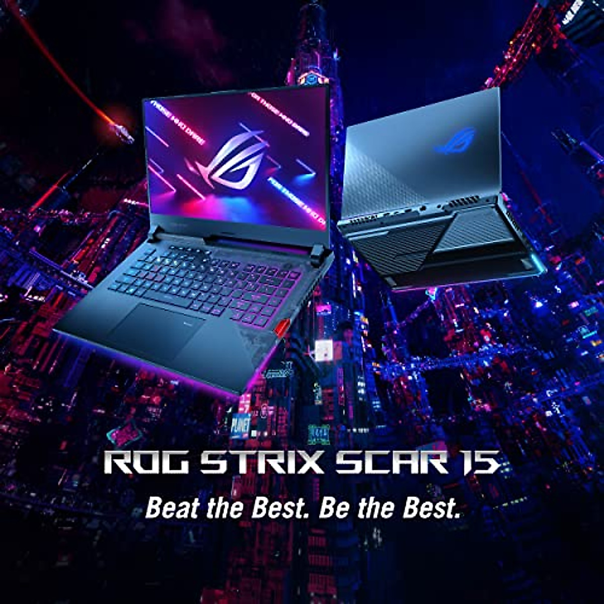 ASUS ROG Strix Scar 15 Gaming Laptop, 15.6" 300Hz IPS Type FHD Display, NVIDIA GeForce RTX 3080, AMD Ryzen 9 5900HX, 16GB DDR4, 1TB SSD, Opti-Mechanical Per-Key RGB Keyboard, Windows 11, G533QS-DS94
