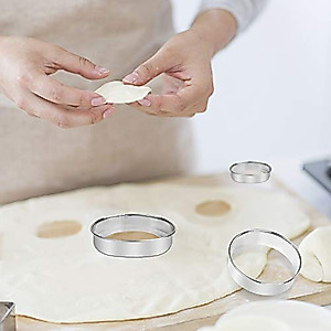 12 Pcs Donut Hole Cookie Biscuit Cutter Set for Baking, Graduated Doughnut Round Cookie Cutters, Metal Scone Circle Cookie Cutters for Frying, Biscuits Ring Molds for Cooking Cake(1-4.4 Inch) HAHAYOO