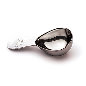 RSVP International Measuring Spoon, Long Stainless Steel Scoop Multi-purpose for Baking, Ground Coffee, Beans or Loose Leaf Tea, Comfort Handle, 2-Tbsp