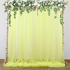 Yellow Tulle Backdrop Curtains for Parties 10ft X 8ft Sheer Backdrop Curtains for Sunflower Honeybee Baby Shower Birthday Party Photoshoot Background Decorations