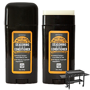 [2 Pack] Made in USA Cast Iron Seasoning Oil - Impresa Griddle Seasoning Stick for Blackstone Seasoning and Conditioning - Impresa Cast Iron Seasoning for Blackstone Seasoning and Conditioner - 6oz.