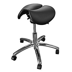 Dentists Unite 4030 Professional Dental Stool, Split Seat Saddle Stool, Ergonomic, Black