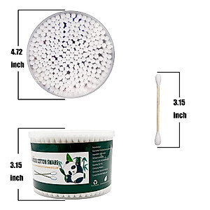 Thick Cotton Swabs,XL Size Natural Bamboo Cotton Buds,Organic Biodegradable, Large Double Tips Swabs, Extra Absorbent Cotton Swabs For Cleaning
