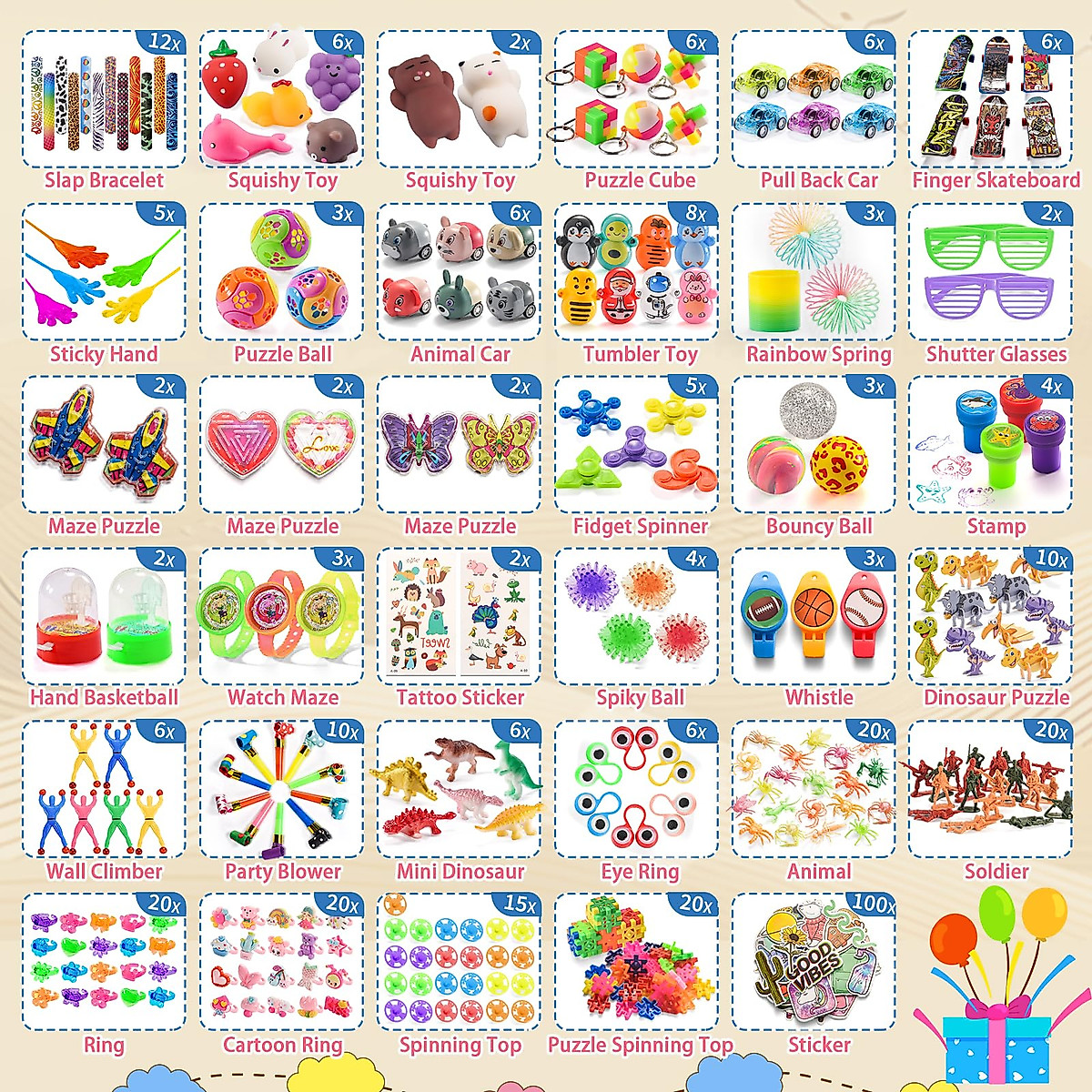 Yutin 350PCS Prize Box Toys for Kids Classroom, Party Favor Bulk for Kids 4-8 8-12, Goodie Bag Stuffers, Pinata Filler, Treasure Chest Box for Kids Prizes, Birthday Gift Bags for Boys Girls 3-5