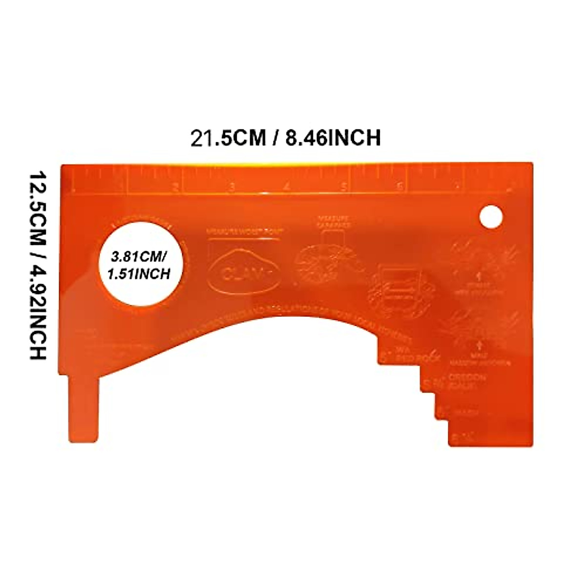 PLIS Dungeness Crab Gauge Measure Multi Shrimp Clam Measuring Tool for Oregon, Washington and California (Orange)