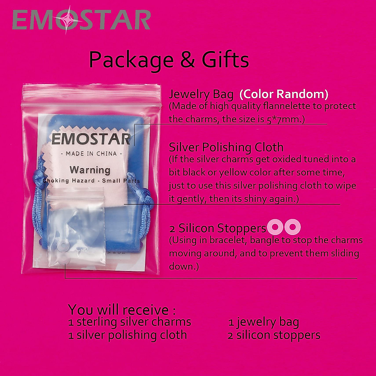 Rose Gold Magnolia Bloom Charms fit Pandora Valentines Bracelet, 925 Sterling Silver Magnolia Flower Pale Cerise Enamel CZ Beads, Gift for Lovers/Best Mom/First Mothers Day