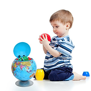 iTouchless 100% Touchless Round Motion Sensor Toy Box - Globe