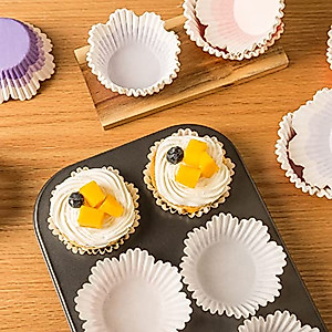 Barry's Home Standard Size Baking Cups, No Smells Rainbow Cupcake Liners, Paper Grease Proof Petal Muffin Wrappers, Pack of 192 (Strawberry Ice & Lavender)