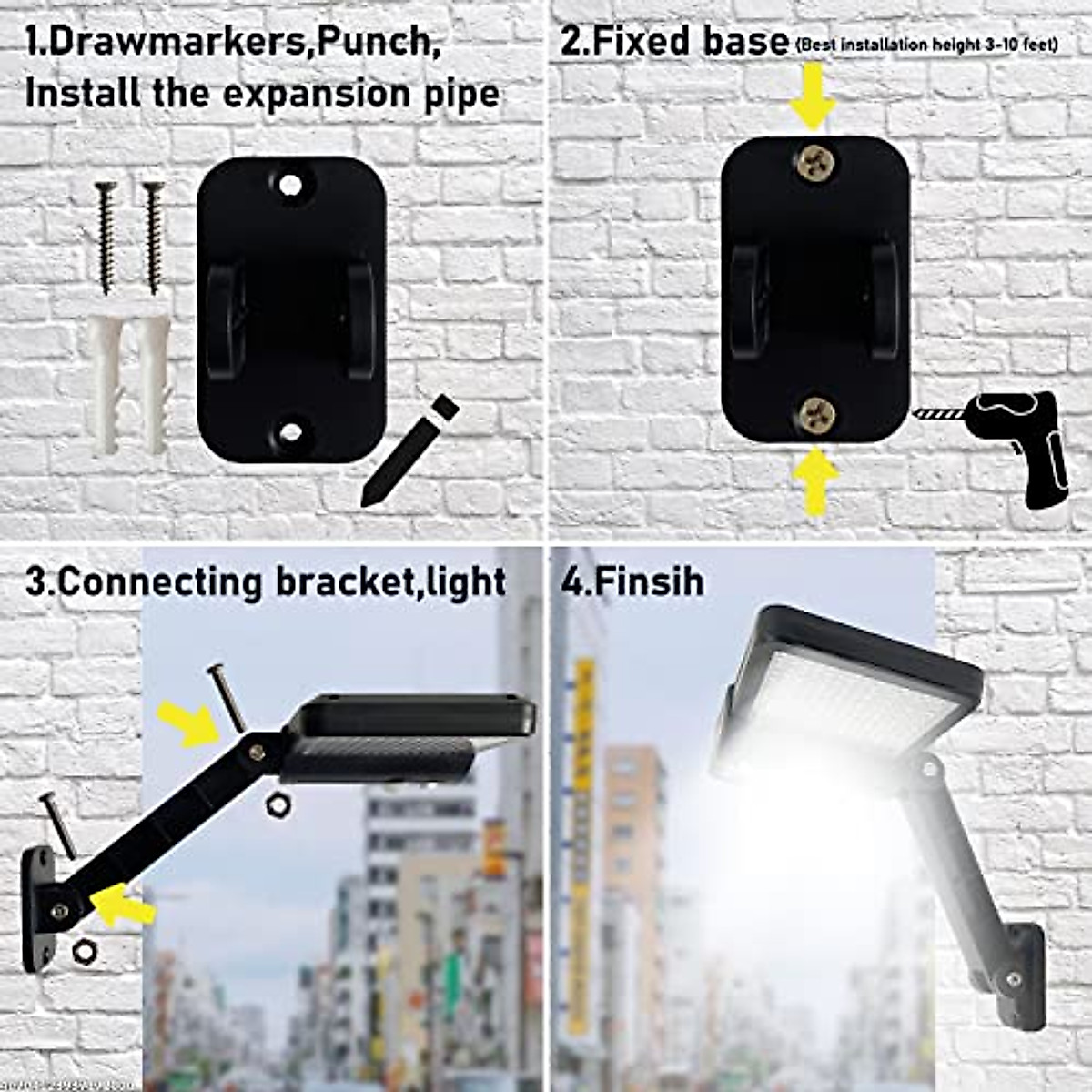 AOSANT 2 Pack Solar Lights Outdoor, 128 LED Super Bright Lamp, Wireless Waterproof Solar Flood Light, Security Motion Sensor Wall Light for Deck, Fence, Patio, Front Door, Garden, Yard, Shed, Path