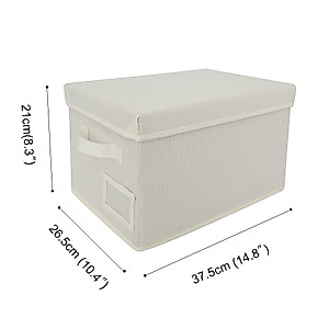 GRANNY SAYS Bundle of 3-Pack Closet Storage Bins with Lids & 2-Pack Lidless Storage Bins with Metal Frame