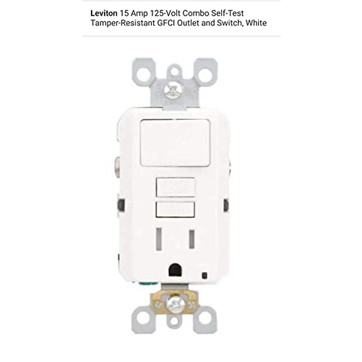 Leviton GFSW1-KW TR GFCI/Switch Combo NO WLPLT WHT