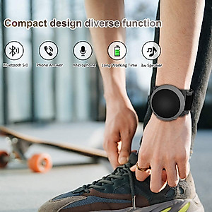 ANCwear Wearable Bluetooth Speaker, TWS Dual Pairing Portable Speaker, Clip on Bluetooth Speaker Watch MP3 Player, Waterproof Outdoor Speaker for Motorcycle, Bike, Hiking, Running