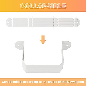 Downspout Gutter Upright Y Connector 3x4 Right White & 1 Downspout Gutter Strap 3x4