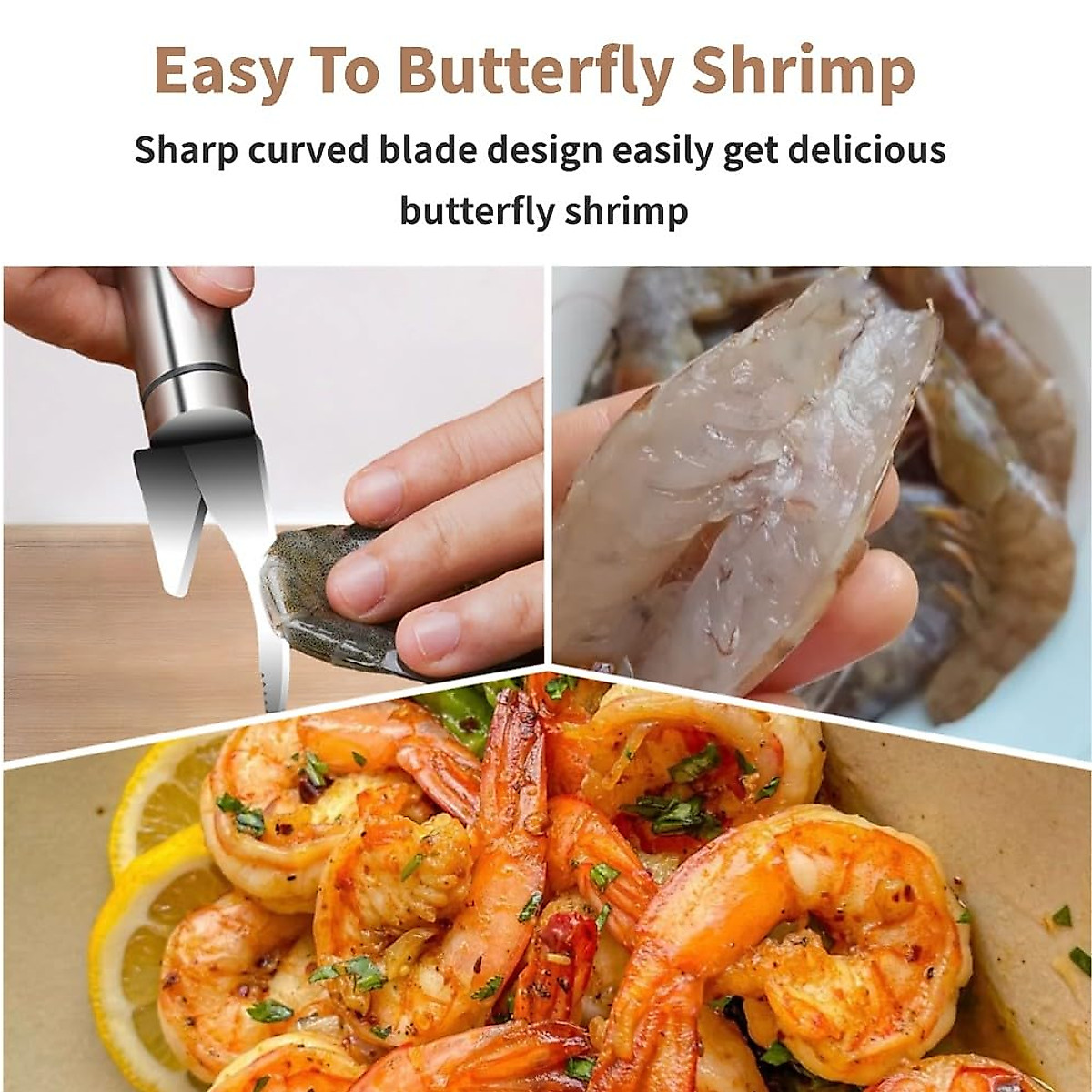 ADORAMBLING Shrimp Deveiner Tool and Peeler Set Multifunctional Shrimp Deveining Tool Efficient Shrimp Peeler and Deveiner Tool Portable Shrimp Cleaner Shrimp Knife for Easy Shrimp Deveining