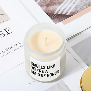 LAMIVEENLA Maid of Honor Gifts Scented Candle Lavender - Cool Bridesmaid Gifts for Matron of Honor Gifts Maid of Honor Proposal Gifts Soy Candle 4oz