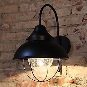 SDUYTEG 1 Light Outdoor Wall Lantern Clear Glass Matte Black Porch Lights Rustic Lantern Wall Sconce Outdoor for Outside Deck Garage Yard Front Door Garden Home