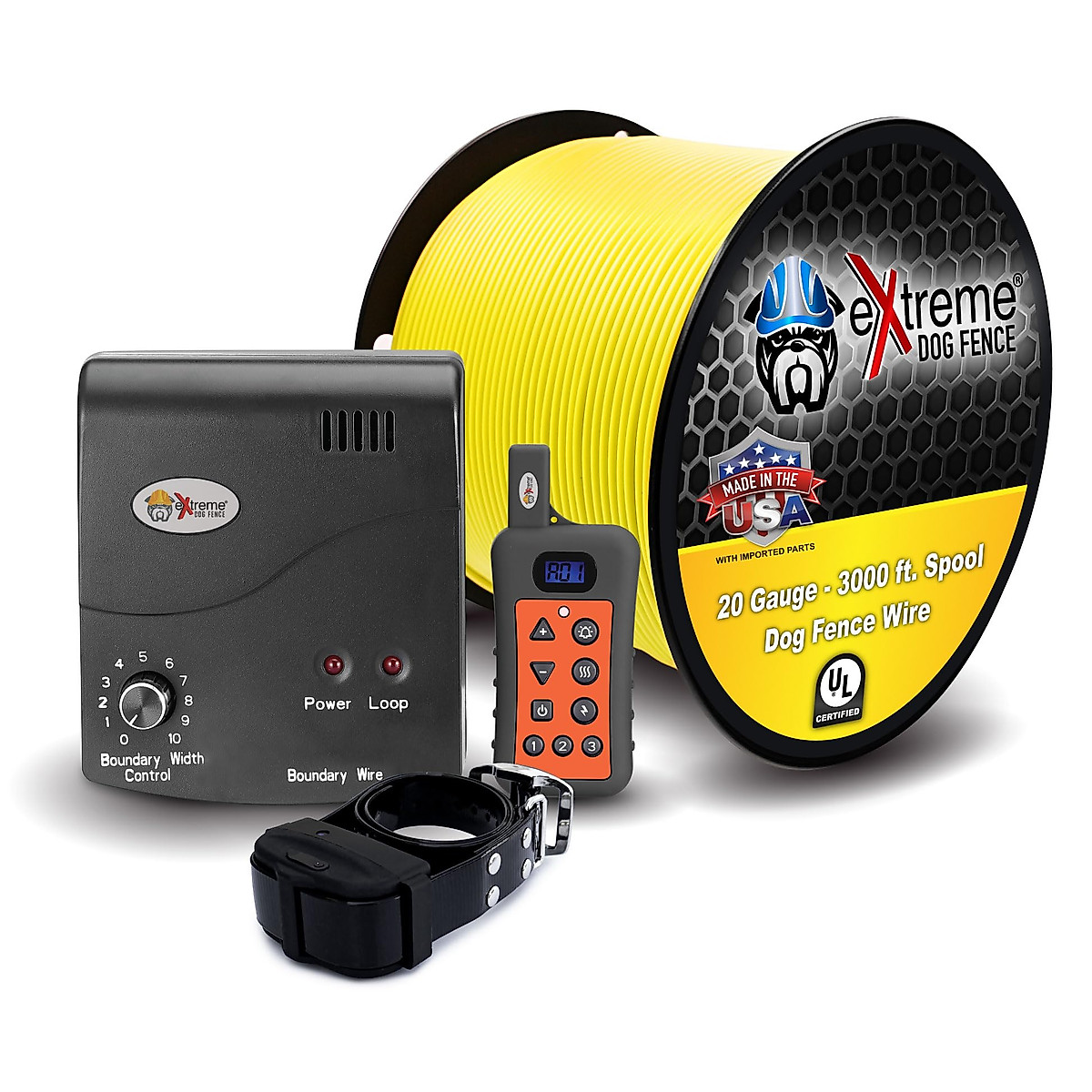 Electric Dog Fence + Remote Trainer - 1 Dog / 1000' of 20 Gauge Underground Dog Fence Wire (Up to 1 Acre) - Dual Solution to Contain and Train Your Dog(s) with a Single Collar…