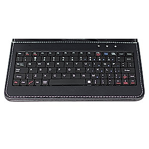 Navitech 7" Faux Leather Micro USB Keyboard Case / Cover including Built In stand & Stylus Pen Compatible With The RCA 7 Voyager