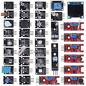 UMLIFE 38 in 1 Sensor Modules Kit, 37 in 1 Sensor Module + 0.96‘’ 4PIN OLED for Arduino Raspberry Pi Project Super Starter Kits for UNO R3 Mega2560 Mega328 Nano Raspberry Pi 3 2 Model STM32