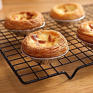 Set of 4 cooling racks for baking stacking, Heavy Duty Stainless Steel Oven Safe Tight-Wire Baking Rack, Nonstick Food wire cooling racks Roasting, Grilling-15.2”×9.5