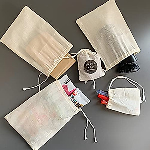 LOOKSGO 25 Pcs 5x7 Inch Muslin Bag Sachet Bag for Party Wedding Home Supplies Cotton Drawstring Bags for Jewelry